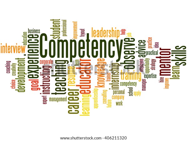 Competency Word Cloud Concept On White Stock Illustration 406211320 ...