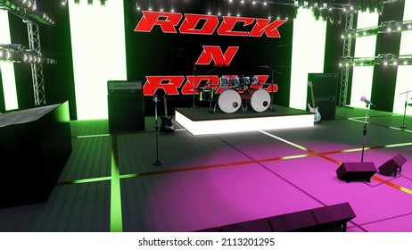 Complete Live Stage 3d Rendering Stock Illustration 2113201295 ...