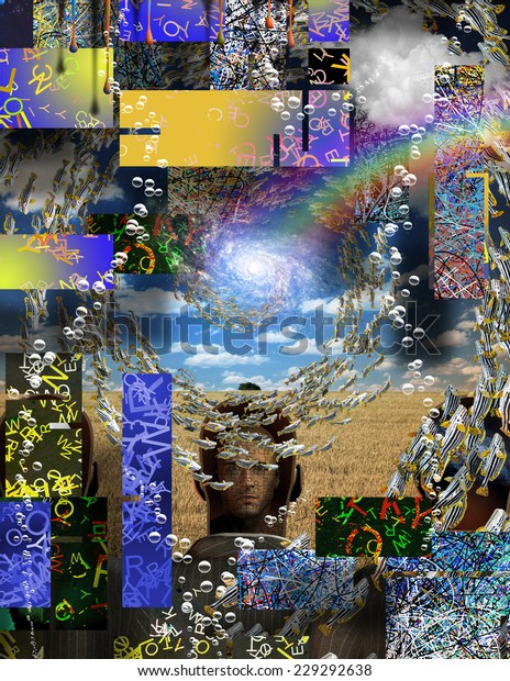 Complex Surreal Abstract Art Stock Illustration 229292638