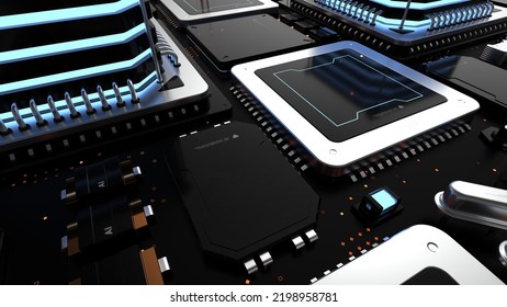 Components Quantum Computer Parts Next Generation Stock Illustration ...