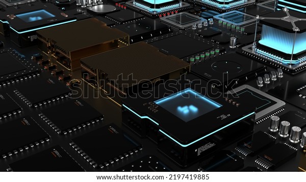 Components Quantum Computer Parts Next Generation Stock Illustration ...
