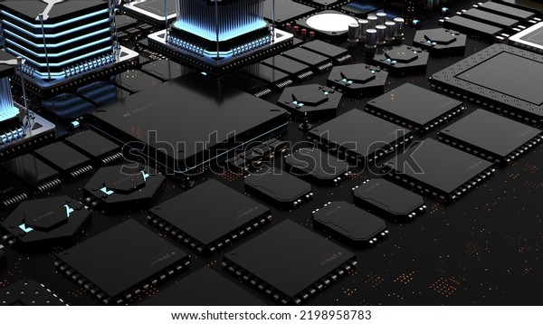Components Quantum Computer Parts Next Generation Stock Illustration ...
