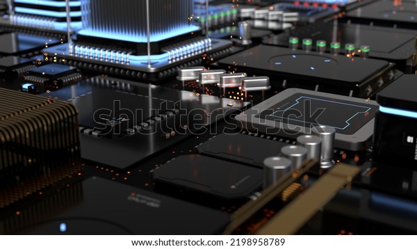 Components Quantum Computer Parts Next Generation Stock Illustration ...