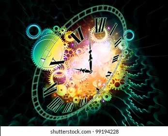 Composition Clock Hands Gears Abstract Design Stock Illustration ...
