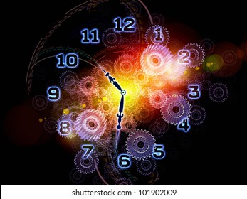 Composition Clock Hands Gears Lights Abstract Stock Illustration 101902009 | Shutterstock