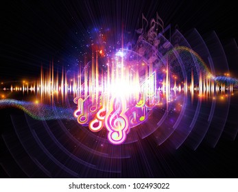 Composition Musical Notes Lights Wave Sine Stock Illustration 102493022 ...