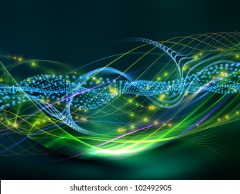 Composition Overlapping Abstract Waves Colors Lights Stock Illustration ...