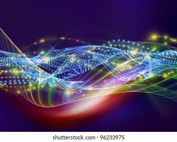 Composition Overlapping Abstract Waves Colors Lights Stock Illustration ...