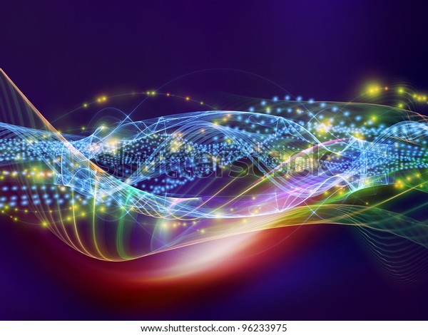 Composition Overlapping Abstract Waves Colors Lights Stock Illustration ...