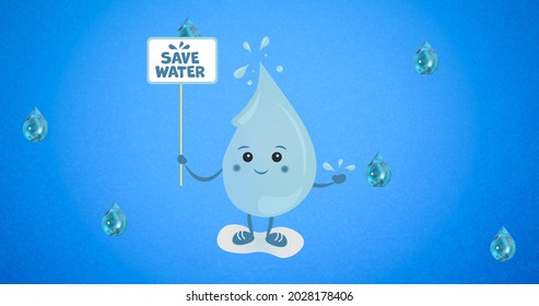 Composition Save Water Text On Placard Stock Illustration 2028178406 ...