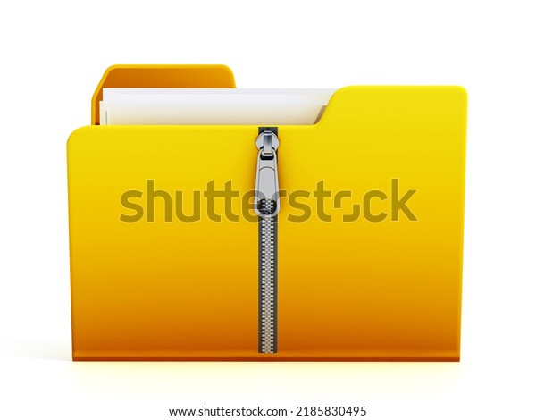 Compressed Folder Icon Isolated On White Stock Illustration 2185830495 ...