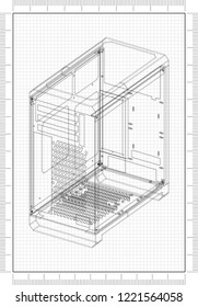 Computer Case Architect Blueprint Stock Illustration 1221564058 ...