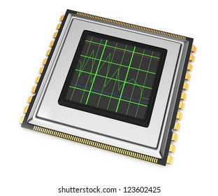 Computer Chip Diagram Isolated On White Stock Illustration 123602425