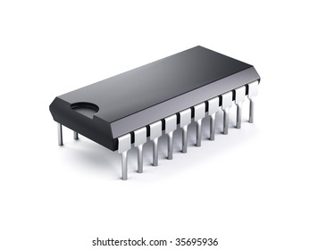 Computer Chip Isolated On White Stock Illustration 35695936 | Shutterstock