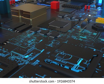 High Tech Electronic Pcb Printed Circuit Stock Illustration 1653574000 ...