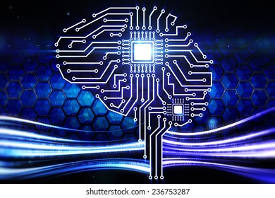 Computer Circuit Board Form Human Brain Stock Illustration 236753287 ...