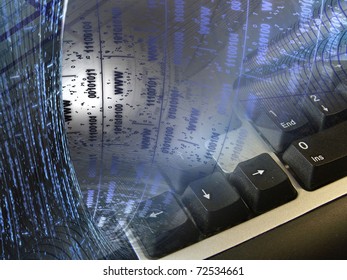 Computer Collage Digits Computer Keyboard Stock Illustration 72534661