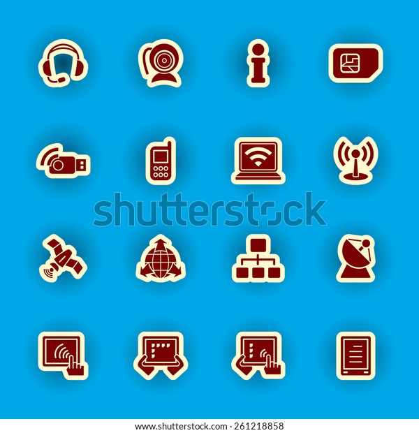 Computer Communication Icon Set Stock Illustration 261218858 | Shutterstock
