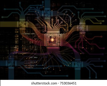 Computer Connection Series Composition Cpu Motherboard Stock ...