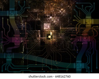 Computer Connection Series Interplay Cpu Motherboard Stock Illustration ...