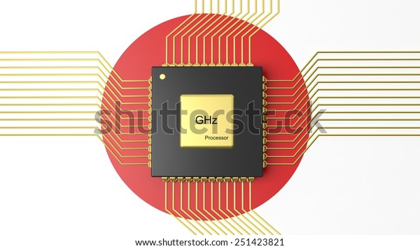 Computer Cpu Flag Japan Background Stock Illustration 251423821