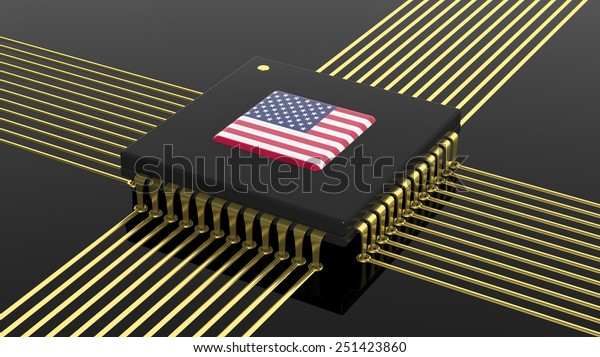 Computer Cpu Usa Flag Isolated On Stock Illustration 251423860 ...