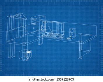 Computer Desk 3d Renderings Stock Illustration 1359128903 | Shutterstock