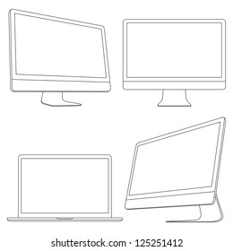 Computer Displays Laptop Raster Version Stock Illustration 125251412 ...