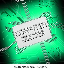 Computer Doctor Cpu Shows Pc Repair Stock Illustration 565862212 ...