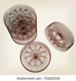 Computer Drawing Car Wheel Top View Stock Illustration 752201518 ...
