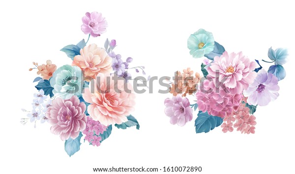 Computer Drawn Flower Flowers Stock Illustration 1610072890 | Shutterstock