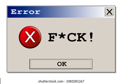 Computer Error Box Swear Word Partially Stock Illustration 1083281267 ...