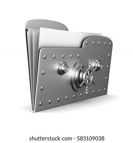 Computer Folder Lock On White Background Stock Illustration 583109080 ...