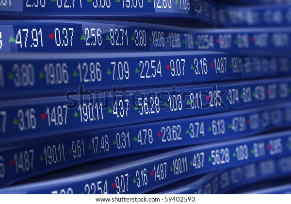 Computer Generated Stock Trading Ticker Stock Illustration 59402593 ...