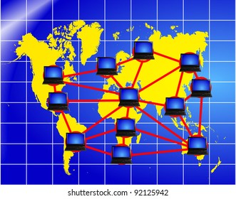 Computer Global Network Diagram Stock Illustration 92125942 | Shutterstock