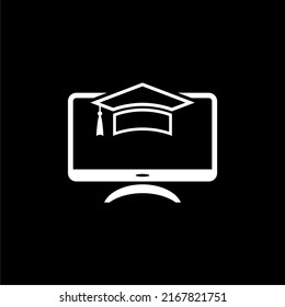 Computer Graduation Cap On Screen Logo Stock Illustration 2167821751 ...