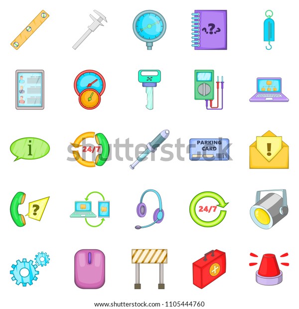 Computer Help Icons Set Cartoon Set Stock Illustration 1105444760 ...