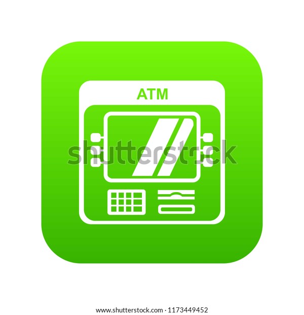 Computer Icon Green Isolated On White: ilustración de stock 1173449452 ...