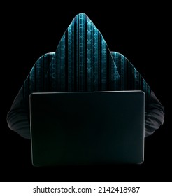Computer Intruder Hacker Laptop Binary Code Stock Illustration ...