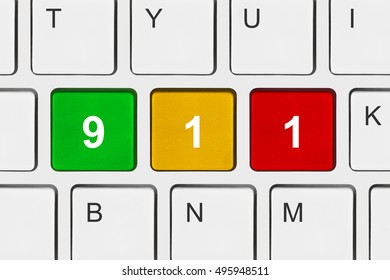 Computer Keyboard 911 Key Technology Background Stock Illustration ...