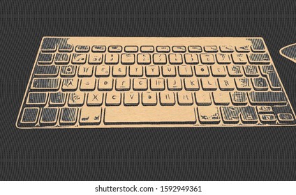 Computer Keyboard Comic Type Illustration Stock Illustration 1592949361 ...