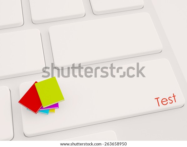 Computer Keyboard Keys Labeled Test 3d Stock Illustration 263658950