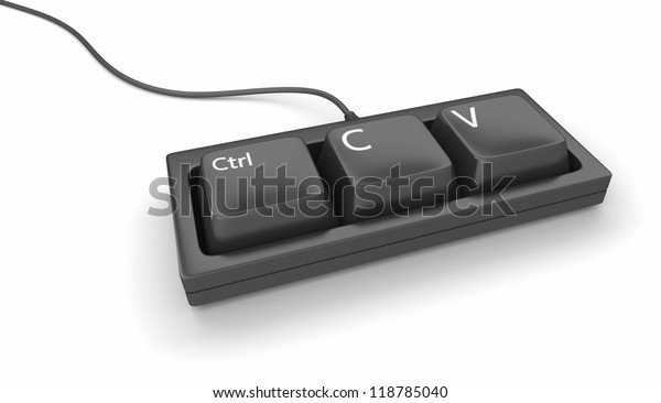 Computer Keyboard Only Three Keys Ctrl Stock Illustration 118785040 ...