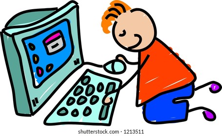 Illustration Kid Boy Unorganized Locker Filled: vetor stock (livre de ...