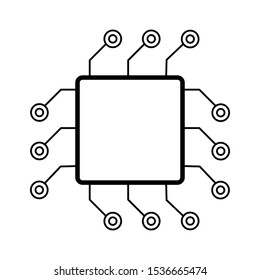 Processor Linear Icon Microprocessor Thin Line Stock Vector (Royalty Free) 1204325947