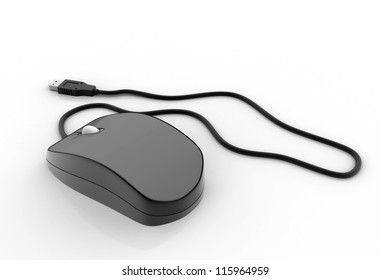 Computer Mouse Cable On White Background Stock Illustration 115964959 ...