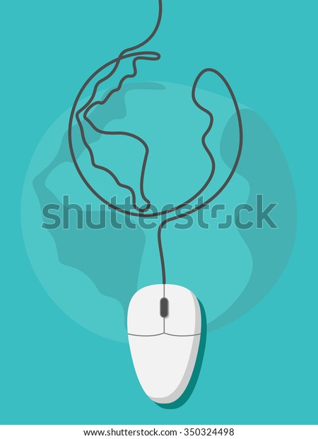 Computer Mouse Earth Shaped Wire Mouse Stock Illustration 350324498 ...
