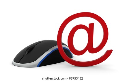 Computer Mouse Email Sign 3d Renderisolated Stock Illustration 98753432 ...