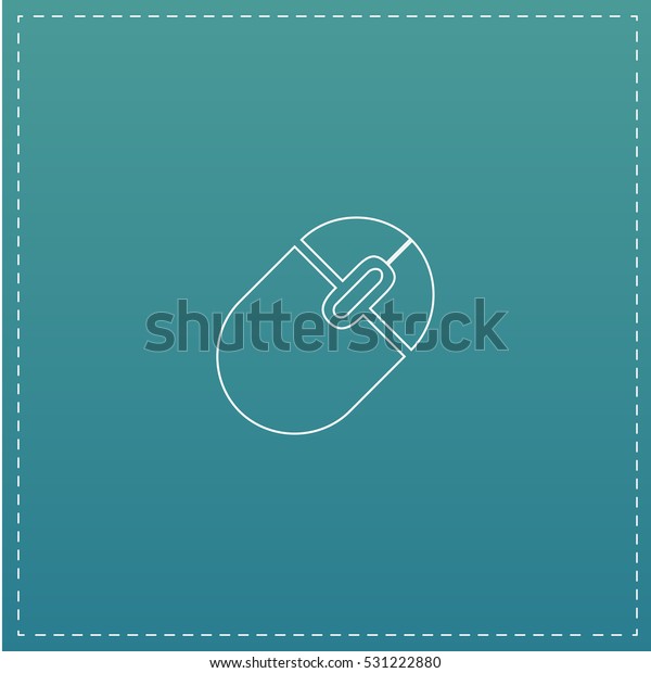 Computer Mouse White Outline Simple Pictogram Stock Illustration ...
