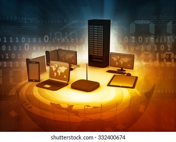 Computer Network Internet Communication Concept Stock Illustration ...